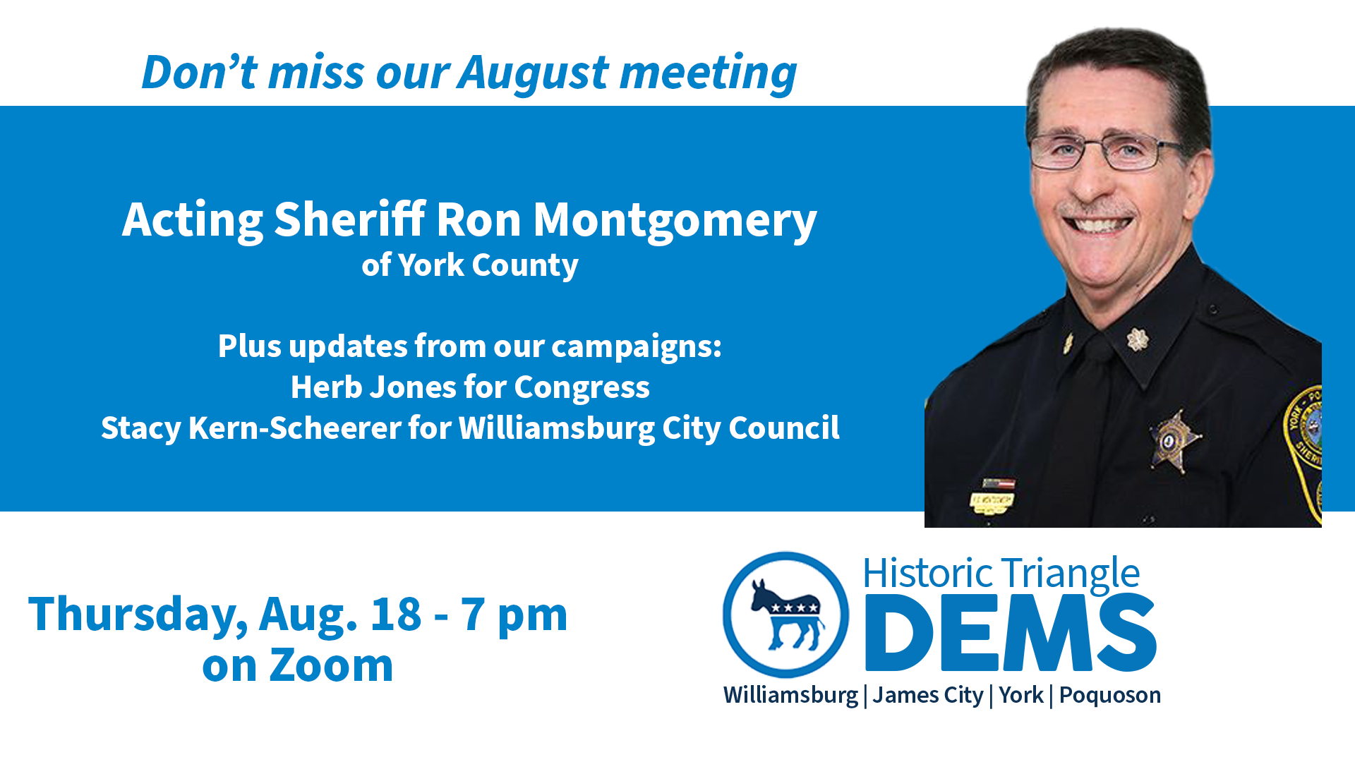 August Historic Triangle Dems meeting - Historic Triangle Dems